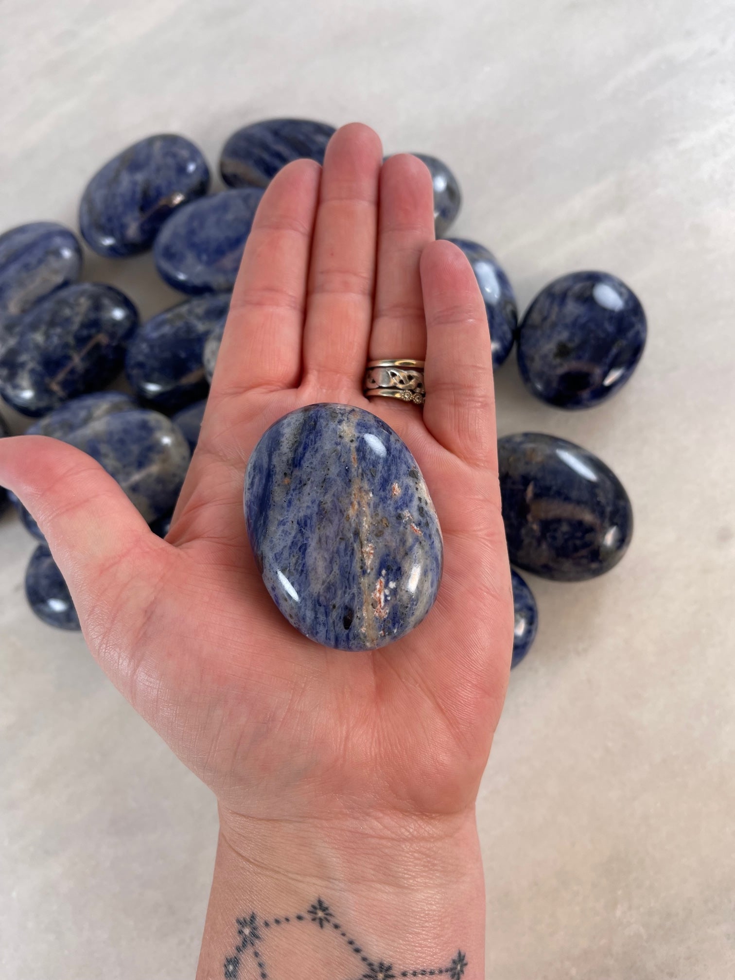 Sodalite Palm Stone by Makeup Altar Crystals