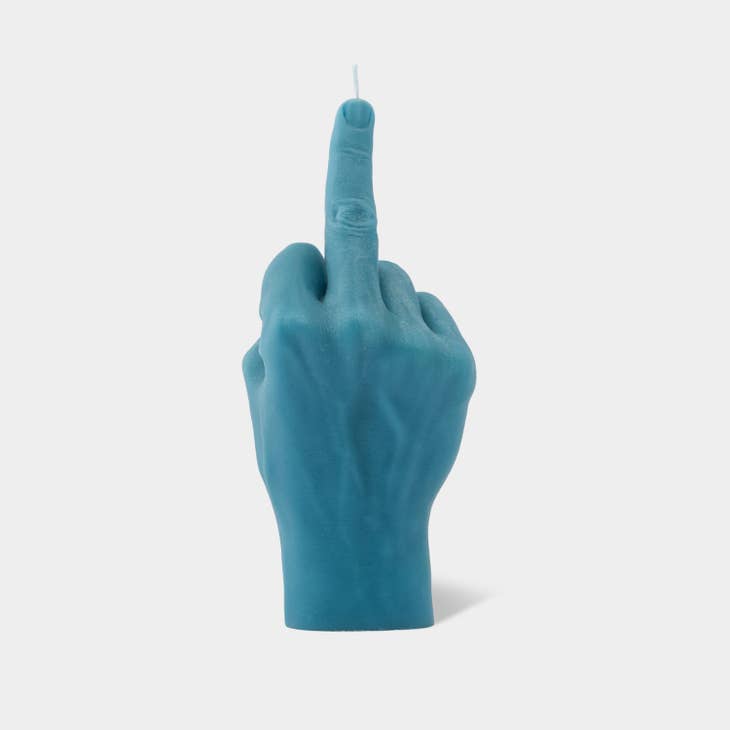 CandleHand Hand Gesture Candle - Middle Finger Blue by 54 Celsius